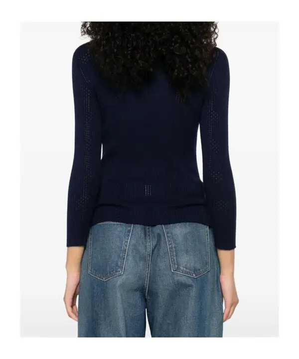 TWINSET Ribbed Knit Long Sleeve Top