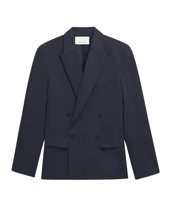 THE FRANKIE SHOP Newark Double Breasted Blazer - Navy Blue