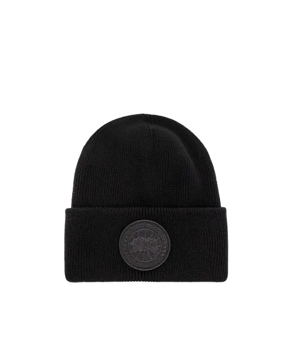 Canada Goose Logo Beanie Hat - Black