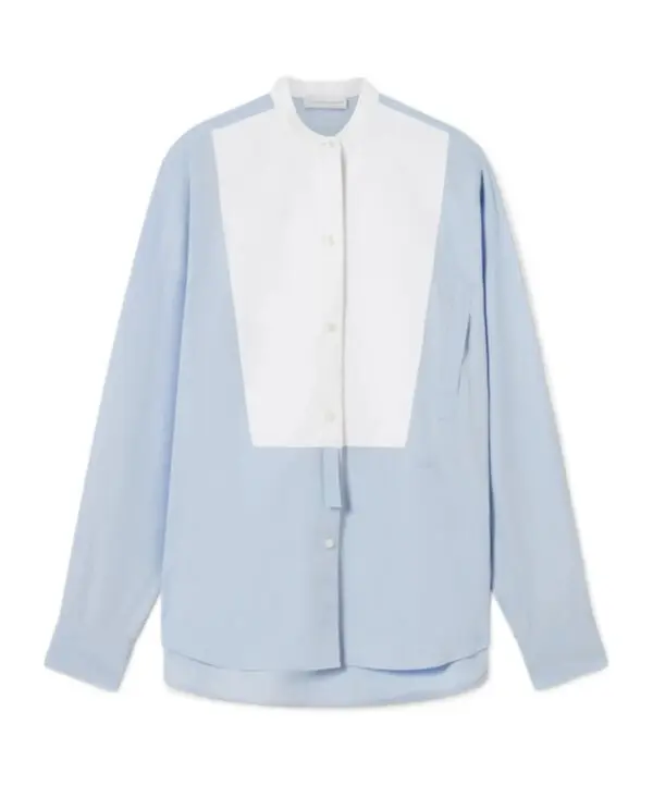 Stella McCartney Grandfather Collar Long Sleeve Buttoned Top