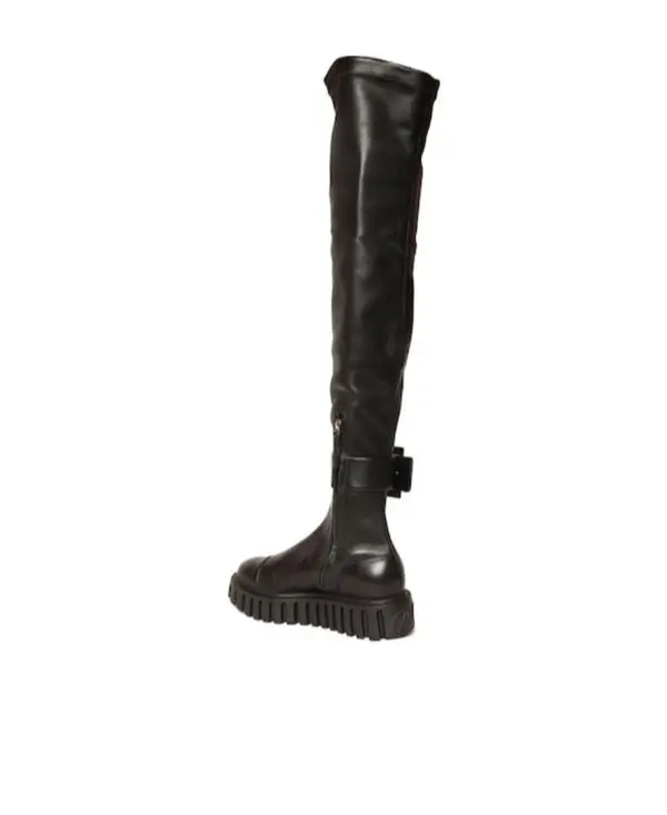 ROGER VIVIER Leather High Boots With Buckle Detail
