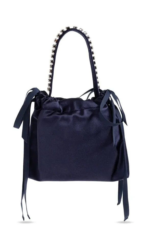 JIMMY CHOO Drawstring Satin Mini Shoulder Bag