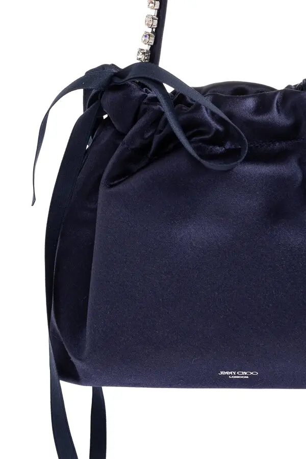 JIMMY CHOO Drawstring Satin Mini Shoulder Bag