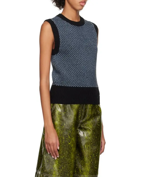 GANNI Logo-embroidered Knit Vest