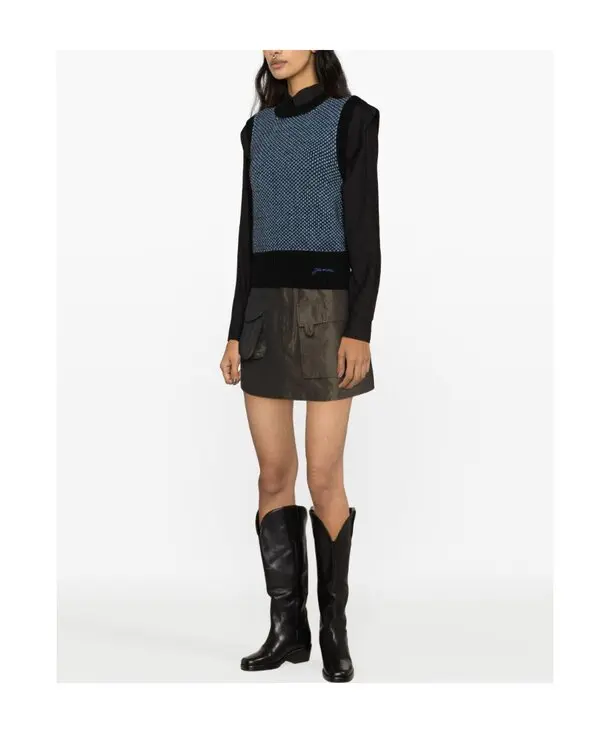GANNI Logo-embroidered Knit Vest