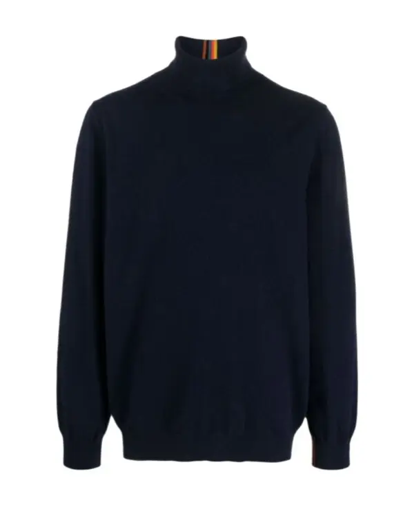 Paul Smith Artist Stripe Detail Roll Neck Jumper - Black