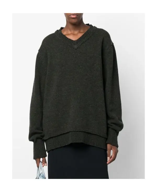 MAISON MARGIELA Elbow Patch V-neck Sweater