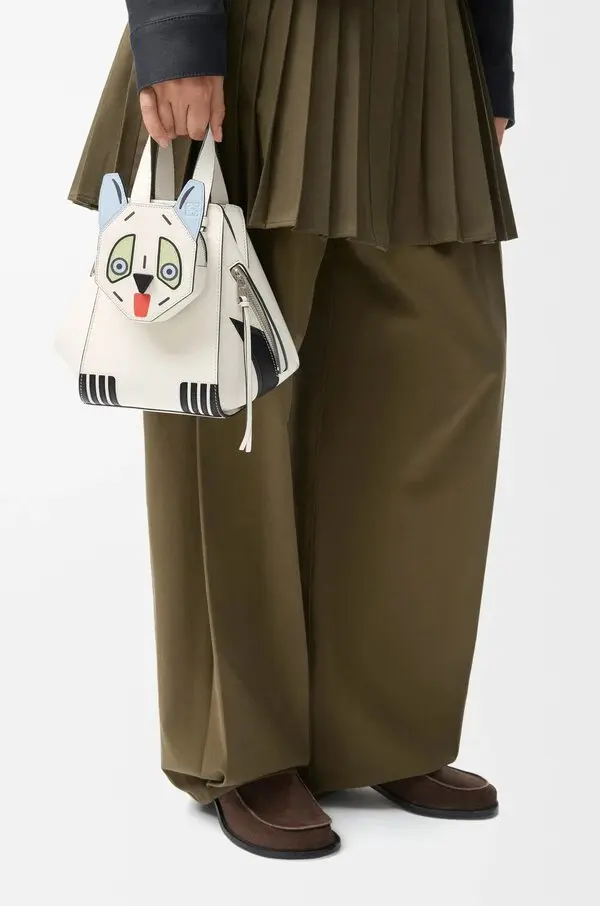 Loewe Hammock Animal-face Zipped Tote Bag