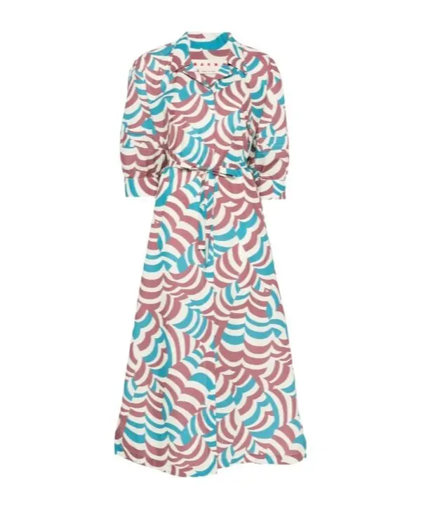Marni Printed Cotton Shirt Dress