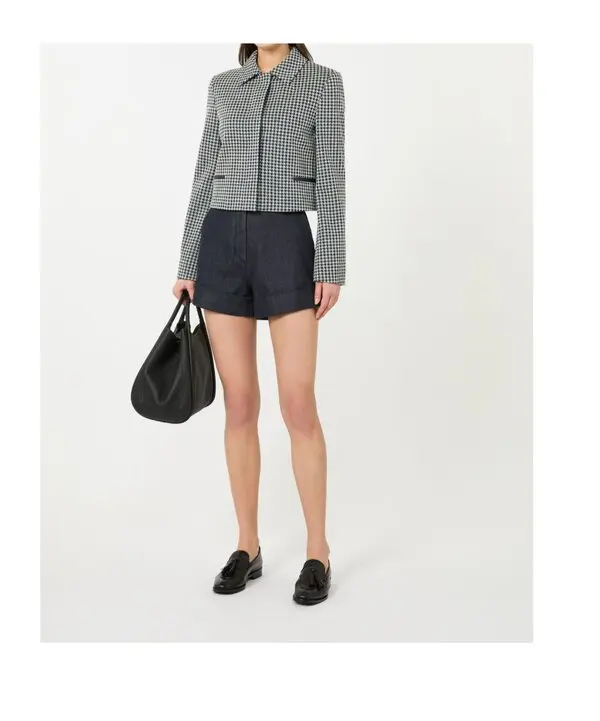 Max Mara Long Sleeve Casual Jacket With Leather Trimmed Pockets