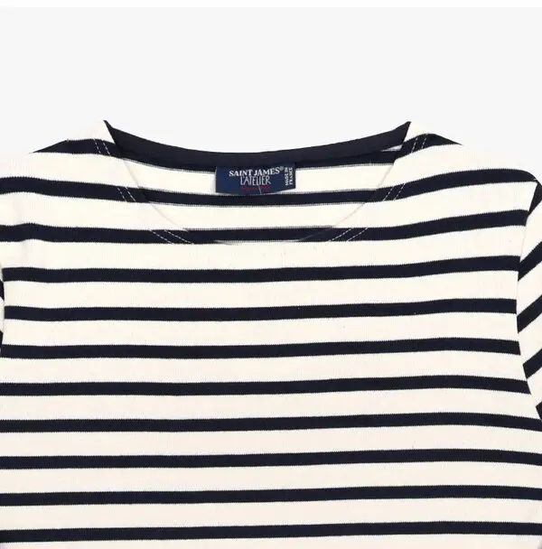 Saint James Striped Long Sleeve T-shirt With Heart Elbow Patches