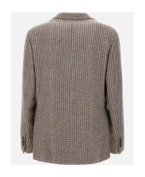 Etro Mixed Wool Jacket With Pond Print Lining - Multicolor