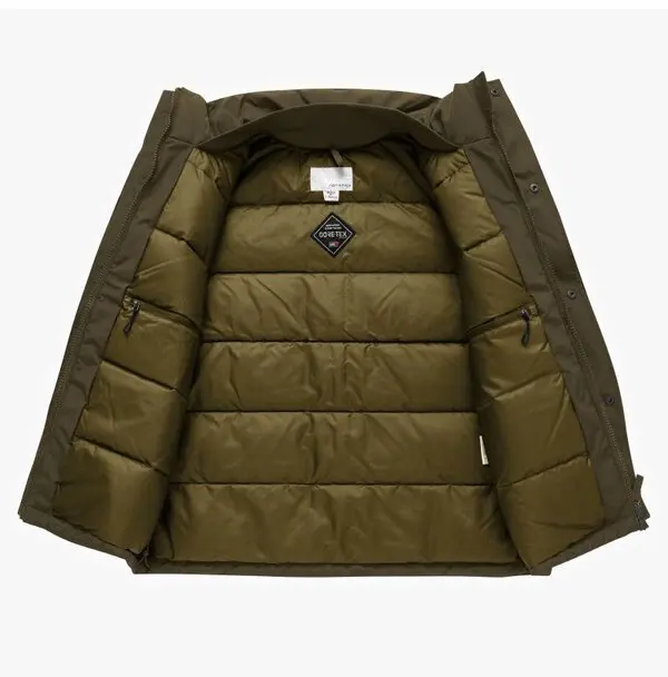 Nanamica Puffer Jacket With High Neck And Zipper Closure