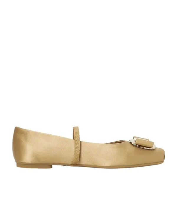 FERRAGAMO Zina T Light Came Flat Shoes