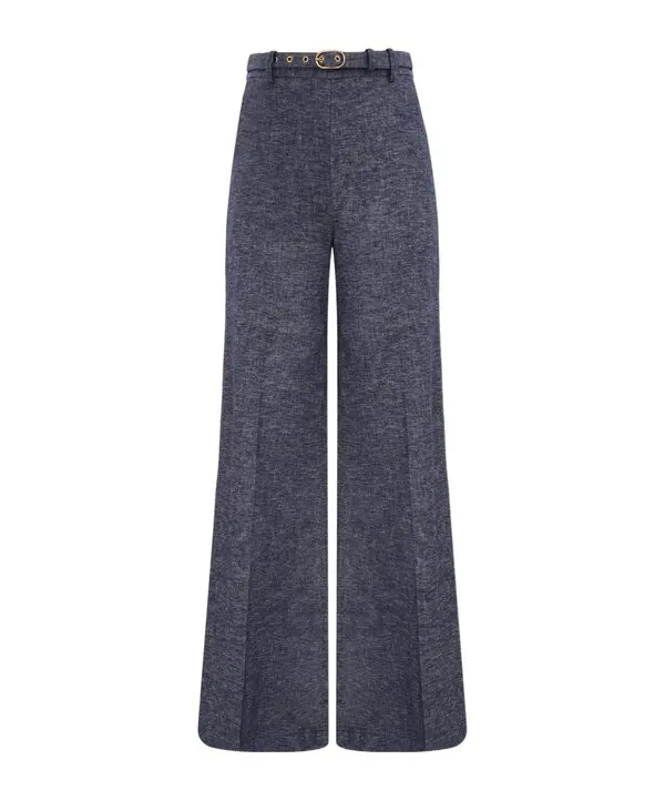 Zimmermann Hypnotic Belted Flared Trousers - Black