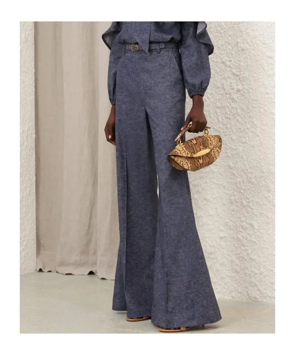 Zimmermann Hypnotic Belted Flared Trousers - Black
