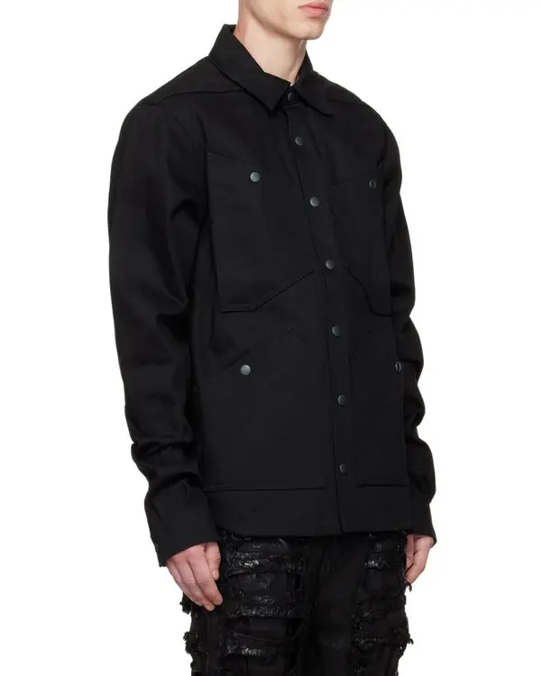 Rick Owens Patch Pocket Cotton Shirt Jacket