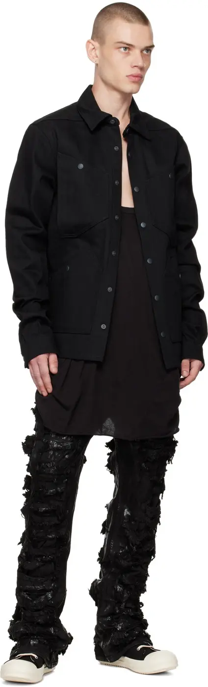 Rick Owens Patch Pocket Cotton Shirt Jacket