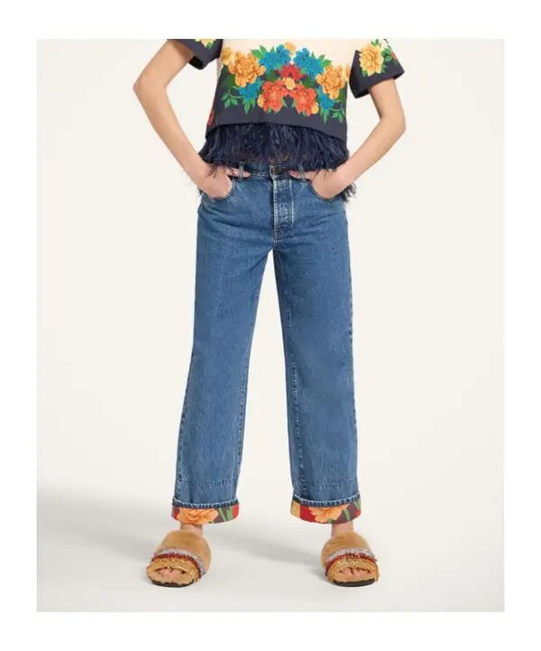 La DoubleJ Embroidered Floral Jeans