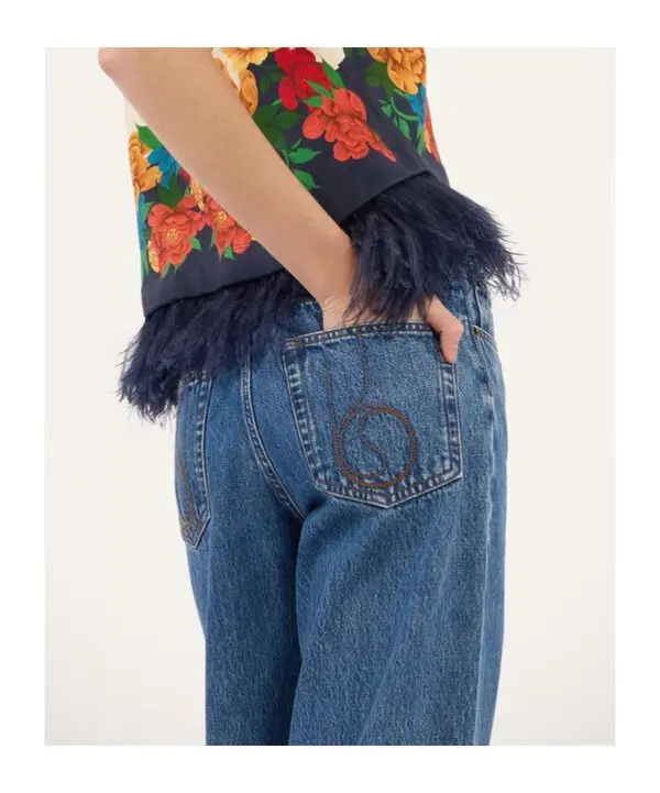 La DoubleJ Embroidered Floral Jeans