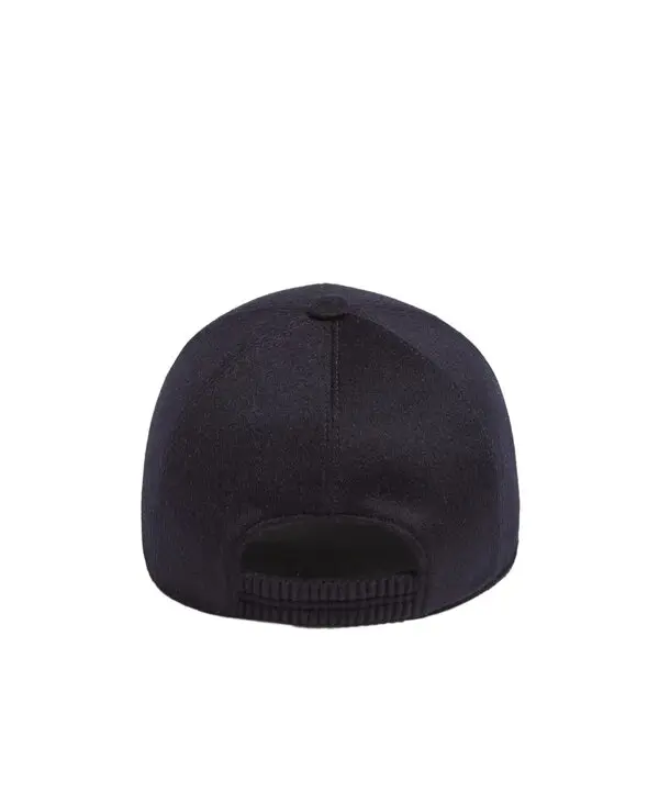 Zegna Double-stripe Baseball Cap - Dark Blue