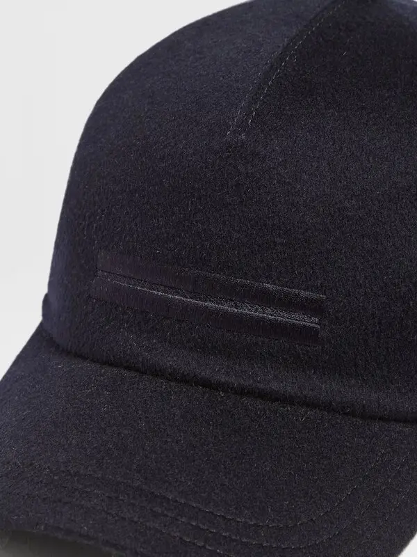 Zegna Double-stripe Baseball Cap - Dark Blue