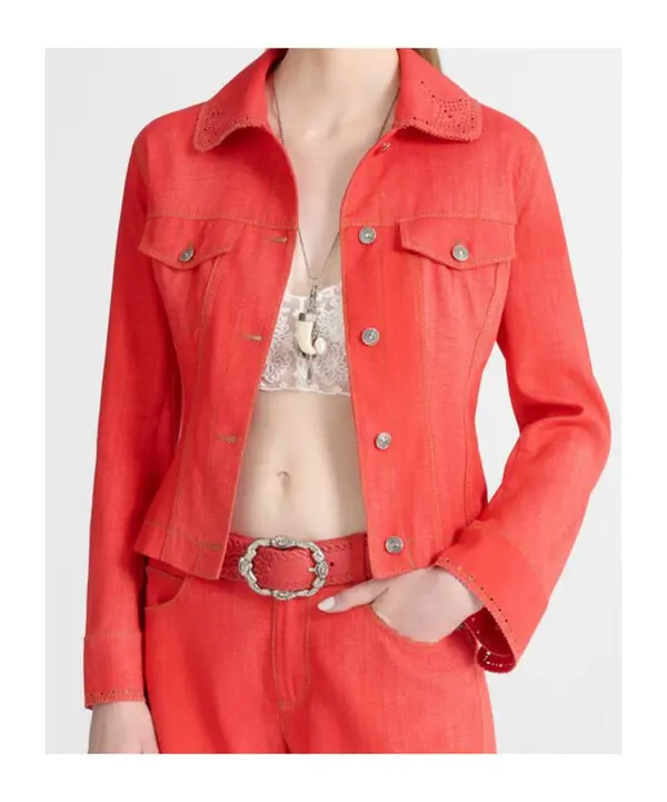 Ermanno Scervino Collared Jacket With Contrasting Stitching