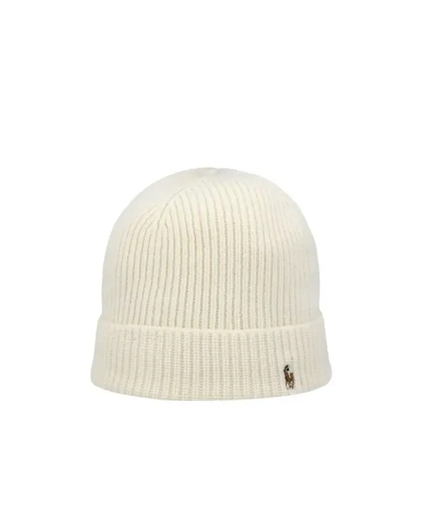 Polo Ralph Lauren Ribbed Beanie - White