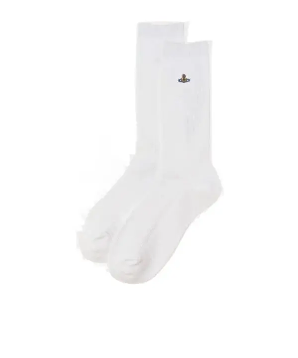 VIVIENNE WESTWOOD Three-pack Ribbed Knee-high Stockings With Saturn Logo