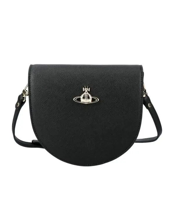 VIVIENNE WESTWOOD Saffiano Leather Saddle Crossbody Bag
