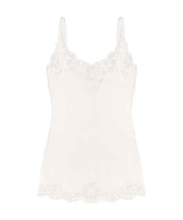 Dolce & Gabbana Lace-trimmed Silk-cotton Blend Cami Top - No