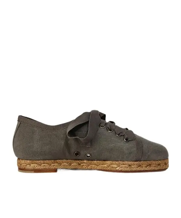 LANVIN Espadrille Sneakers With Tie Fastening - Brown