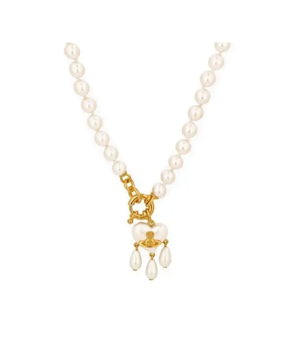 VIVIENNE WESTWOOD Heart-shaped Pendant Necklace - White