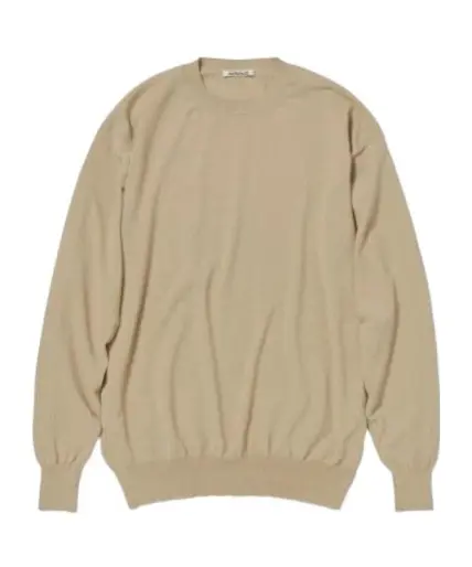 Auralee Wool Crew Neck Knit Sweater