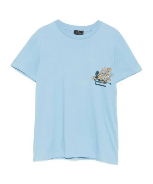 Etro Paisley Printed Crewneck T-shirt - Blue