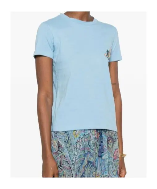 Etro Paisley Printed Crewneck T-shirt - Blue