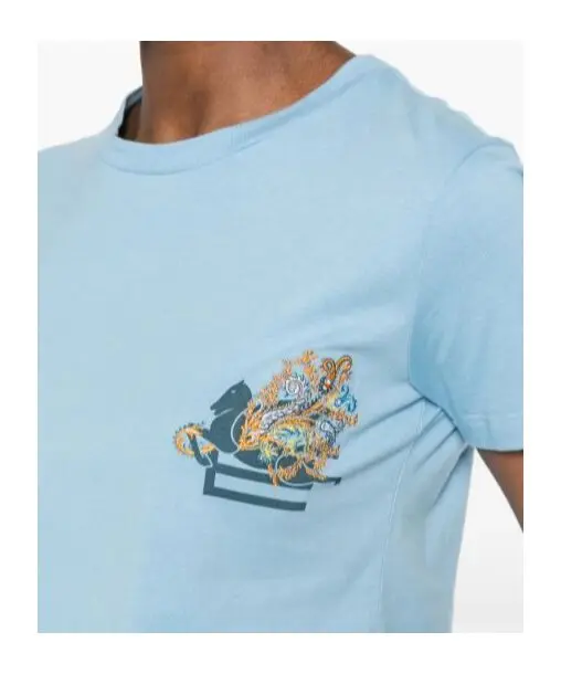Etro Paisley Printed Crewneck T-shirt - Blue