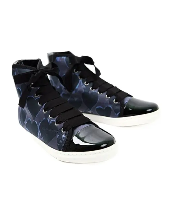 LANVIN Heart Print High Top Sneakers