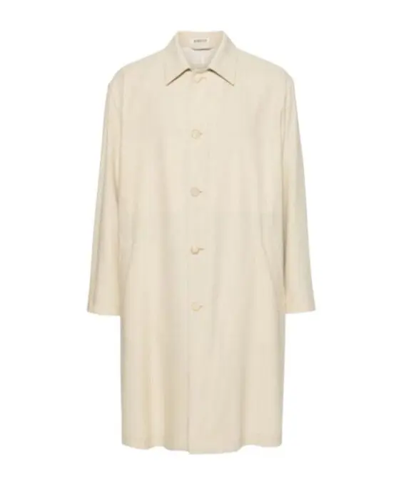 Auralee Wool Collar Trench Coat - Nude