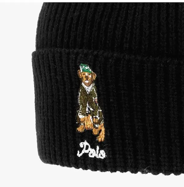 Polo Ralph Lauren Knitted Hat With Embroidered Bear Detail