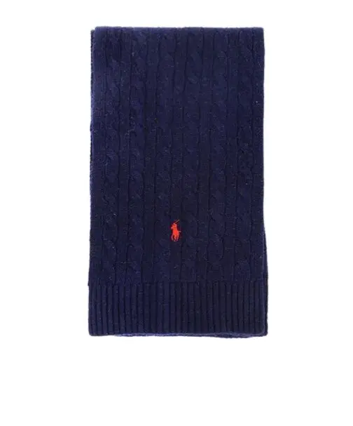 Polo Ralph Lauren Pony Pattern Knitted Scarf - Black