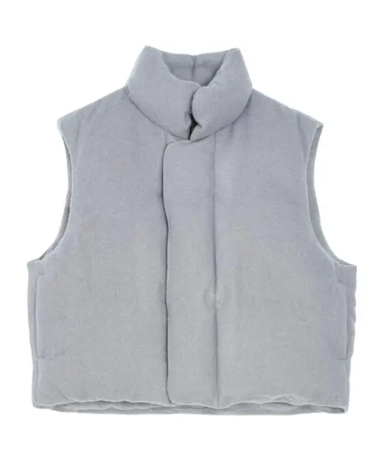 Auralee Wool Blend Collared Down Vest