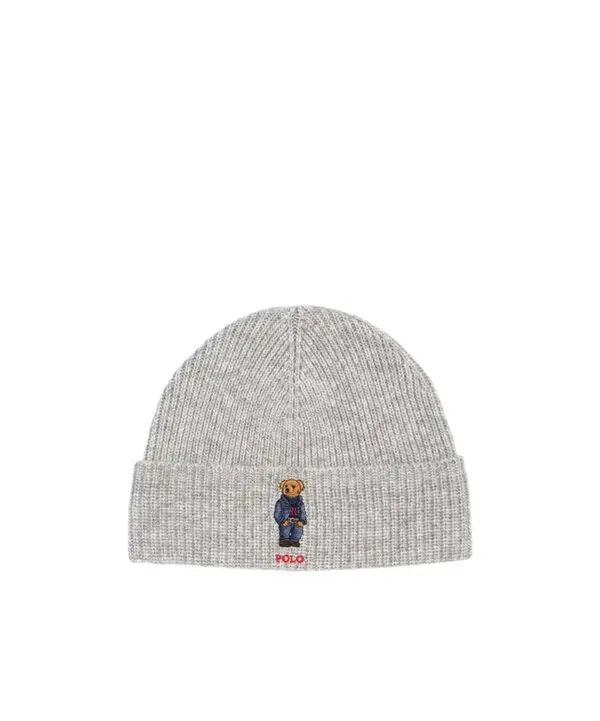 Polo Ralph Lauren Embroidered Bear Beanie - Gray