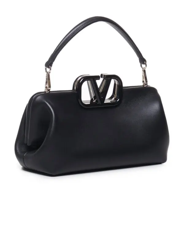 Valentino Garavani Vlogo Signature Leather Clutch