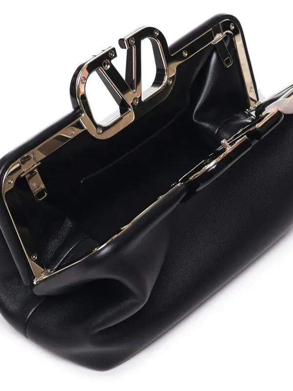 Valentino Garavani Vlogo Signature Leather Clutch