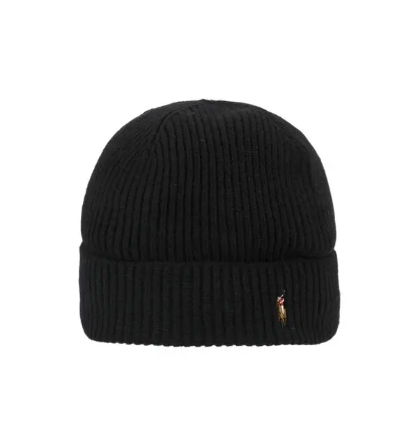 Polo Ralph Lauren Ribbed Knit Hat With Embroidered Logo