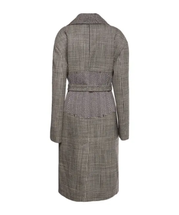 TOM FORD Prince Of Wales Wool Belted Midi Coat