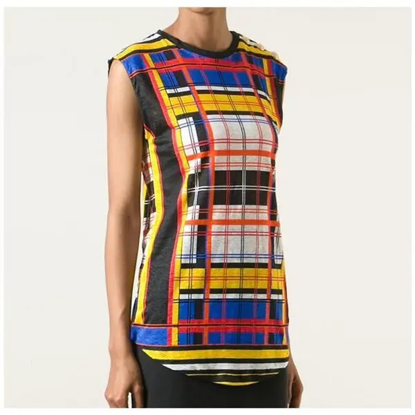 Balmain Gold Button Linen Sleeveless Top
