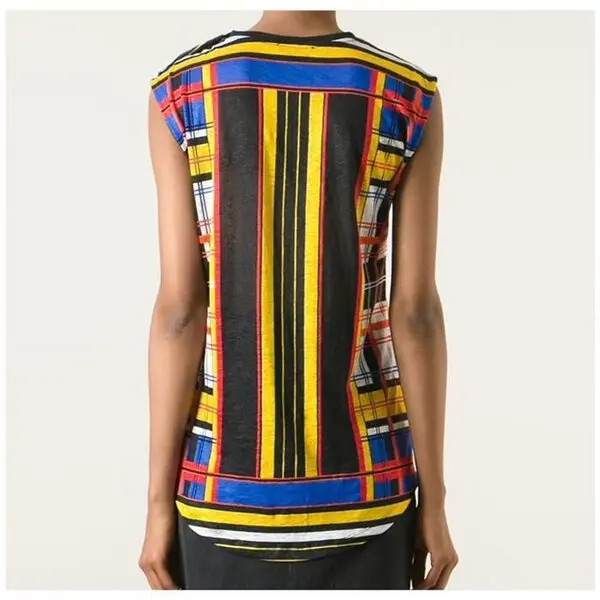 Balmain Gold Button Linen Sleeveless Top