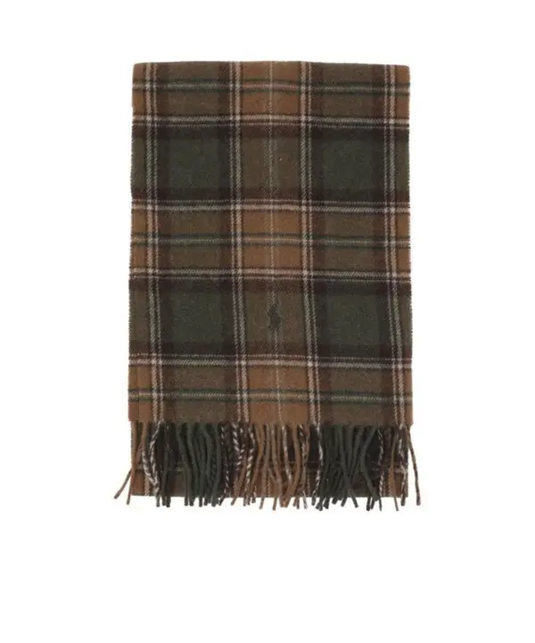 Polo Ralph Lauren Double-sided Plaid Tassel Scarf - Black